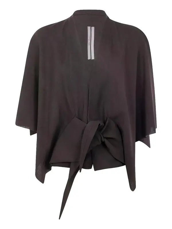 Rick Owens Tie-front Cape Top - Brown