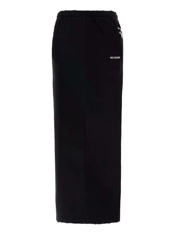 We11Done Embroidered-logo Maxi Skirt - Black