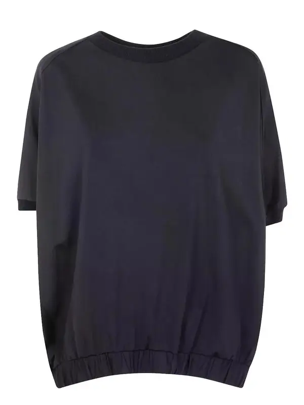 Liviana Conti Short-sleeve Top With Elasticated Hem - Black