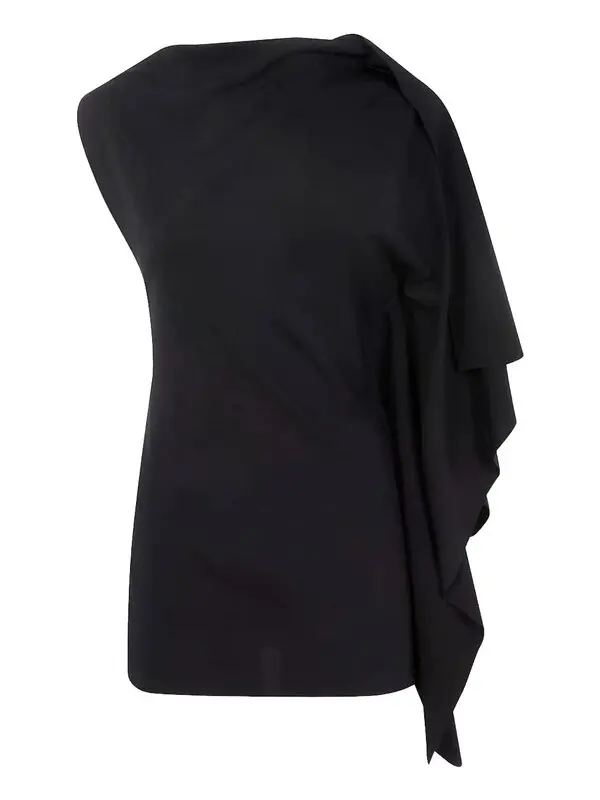 Sportmax Draped One-shoulder Top - Black