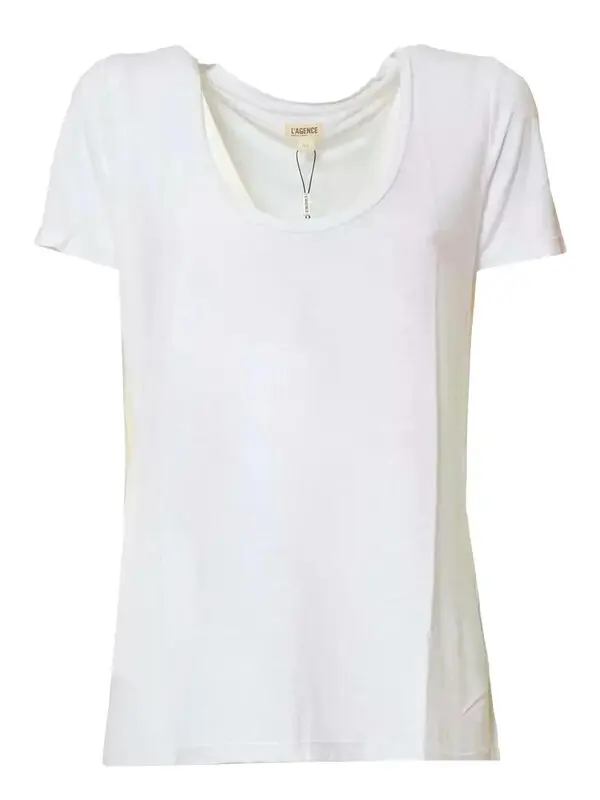 L'Agence Scoop-neck T-shirt - White