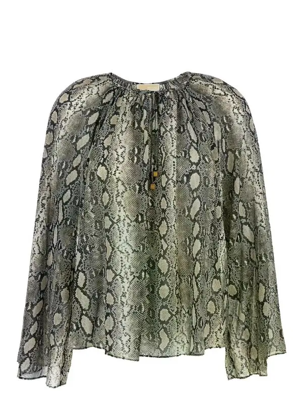 Michael Kors Snakeskin-print Blouse - Green