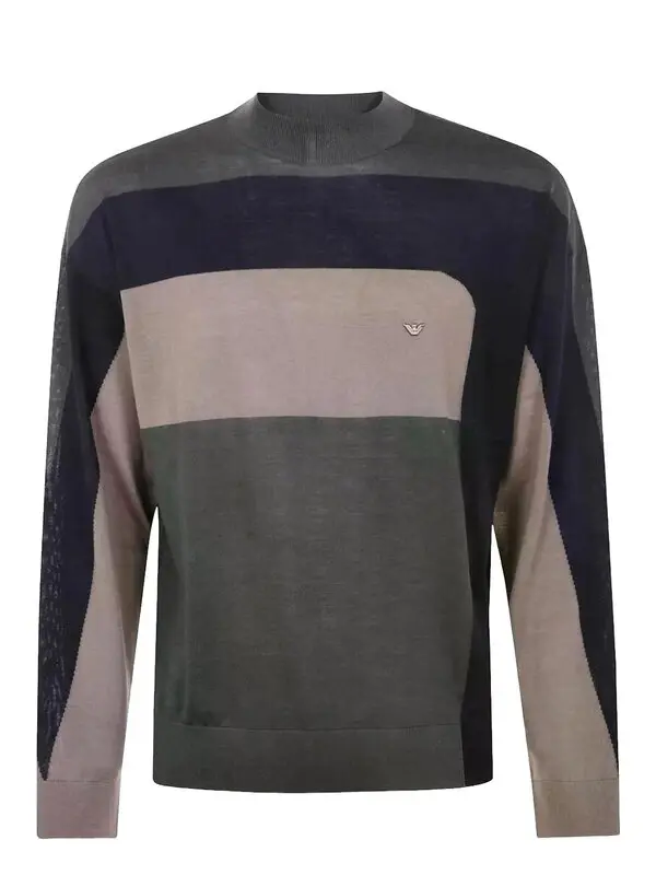 Emporio Armani Block-panel Wool Sweater - Neutrals