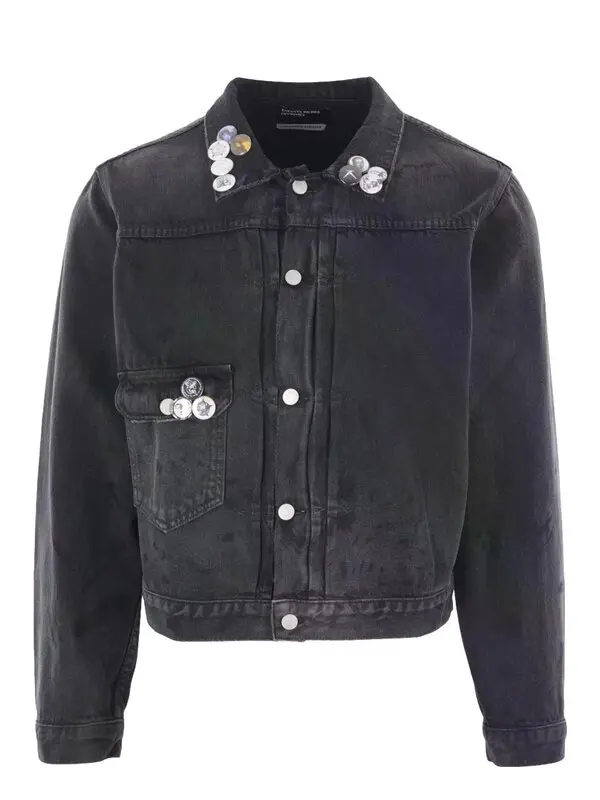 Enfants Riches Déprimés Type Vii Button-embellished Denim Jacket - Grey