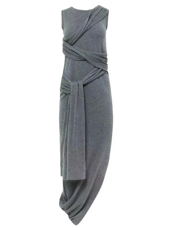 JW Anderson Draped Tie-waist Dress - Grey