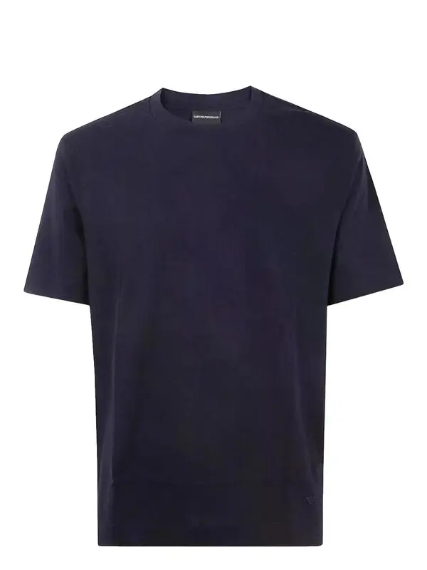 Emporio Armani Textured Cotton T-shirt - Blue