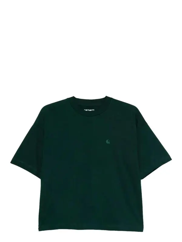 Carhartt Work In Progress Logo-embroidered Cropped T-shirt - Green