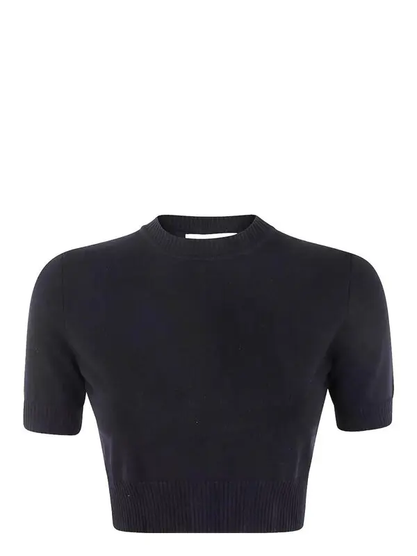 Sportmax Short-sleeve Crop Top - Black