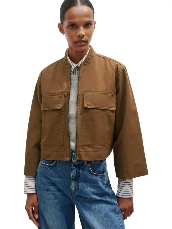 ME+EM Swing Bomber Jacket - Dark Tan