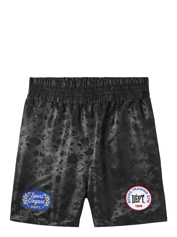 GALLERY DEPT. Boxing Straight-leg Appliquéd Shorts - Black