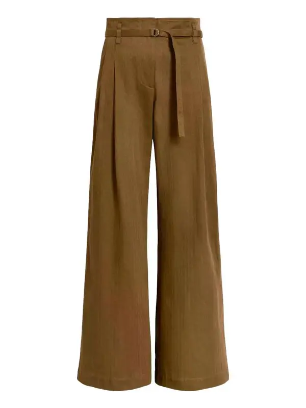 Proenza Schouler White Label Pleated Wide Leg Trousers - Brown