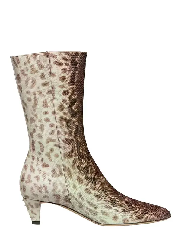 Fendi 50mm Snakeskin-print Boots - Brown