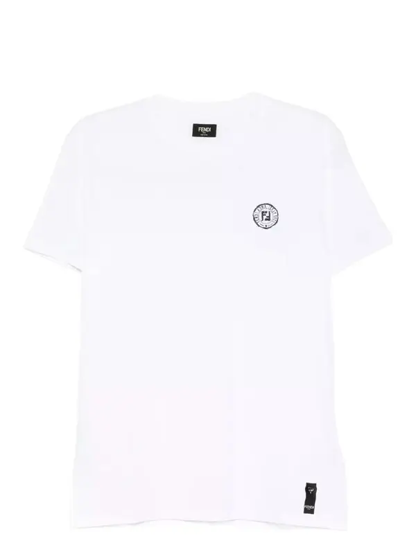 Fendi Logo-embroidered T-shirt - White