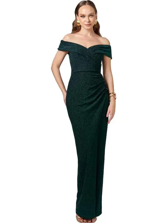 BARIANO Off-the-shoulder Maxi Dress - Emerald