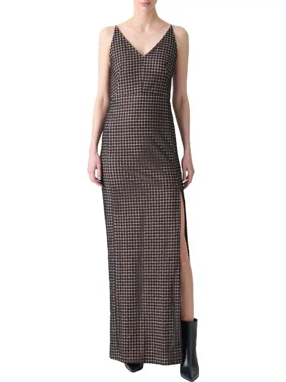 Akris Flower Grid Embroidered Tulle Column Gown - Black