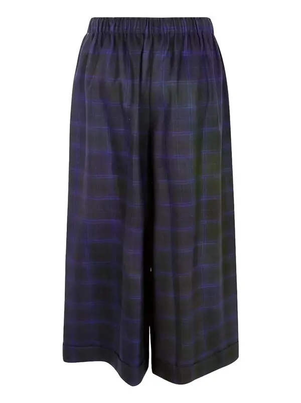 DANIELA GREGIS Tartan Cropped Trousers - Blue