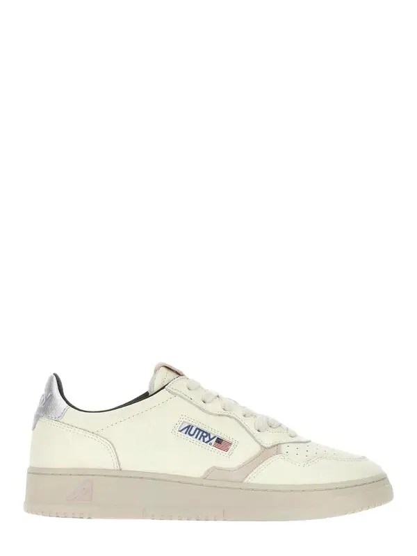 AUTRY Medalist Metallic-panel Leather Low-top Sneakers - White