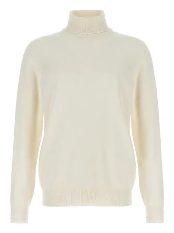 Brunello Cucinelli Cashmere Turtleneck Sweater - White