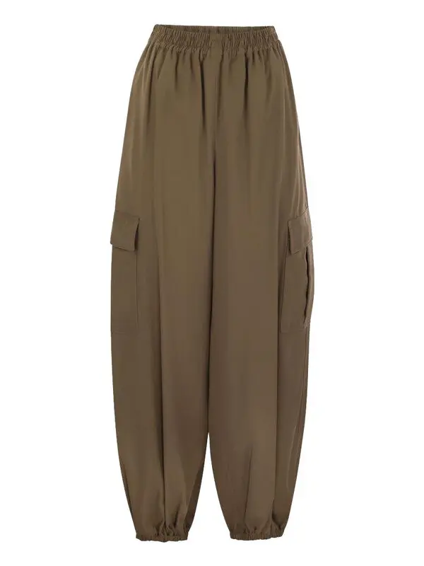Max Mara Glauco Cotton Baggy Trousers - Brown