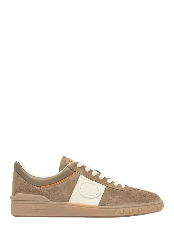 Valentino Garavani Low-top Sneakers - Dark Khaki+ivory+pumpkin