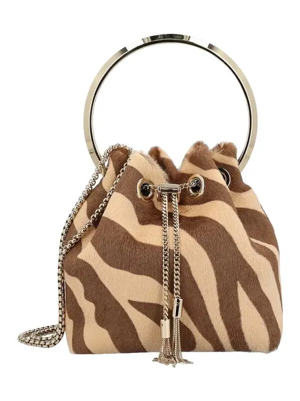 JIMMY CHOO Bon Bonzng Bucket Bag - Natural/light Gold