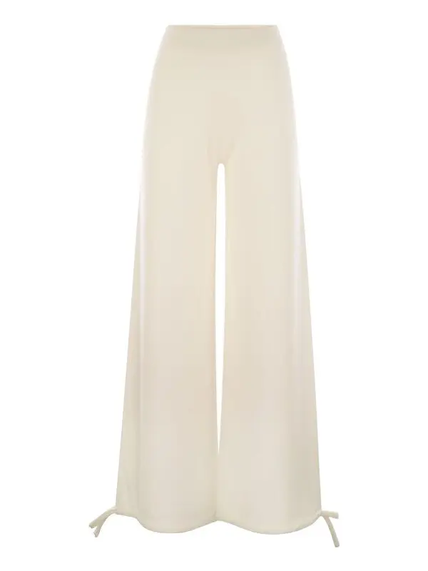 Max Mara Nigeria Wide-leg Wool Trousers - White