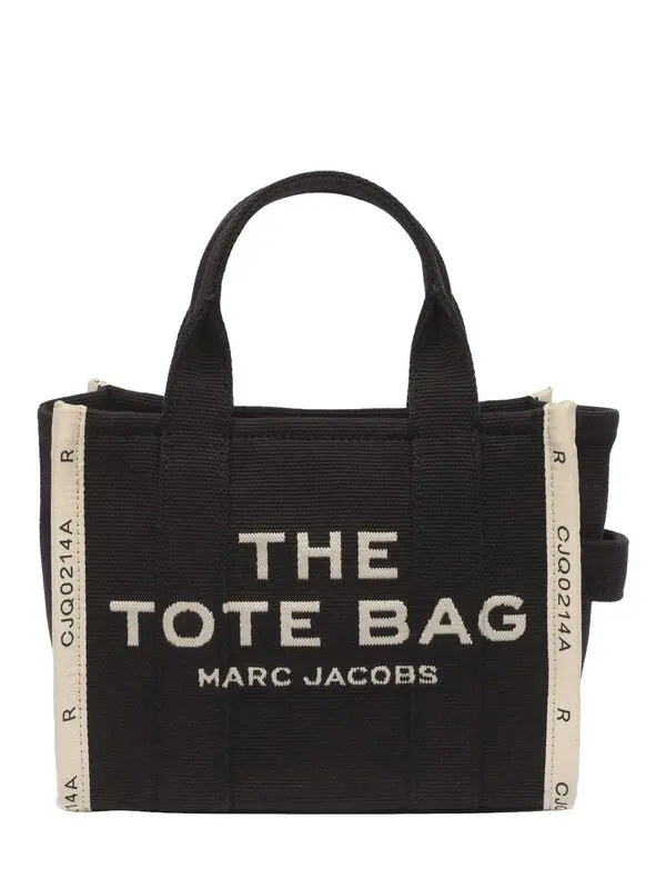Marc Jacobs The Small Tote Handbag With Jacquard Logo - Black