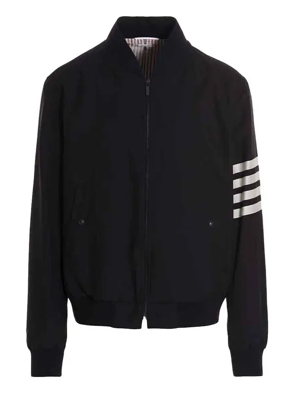Thom Browne 4-bar Wool Bomber Jacket - Blue