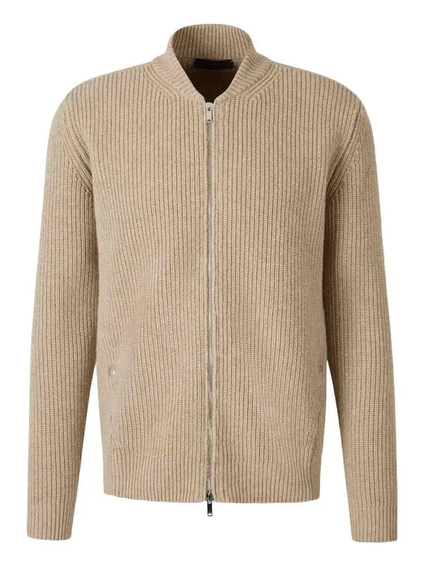 ZANONE Zip Knit Cardigan - Beige