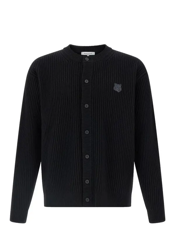 Maison Kitsuné Fox Head Cardigan - Black