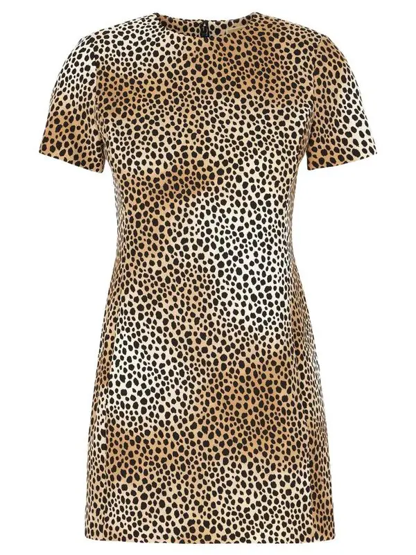 Michael Kors Mini Leopard Print Dress - Brown