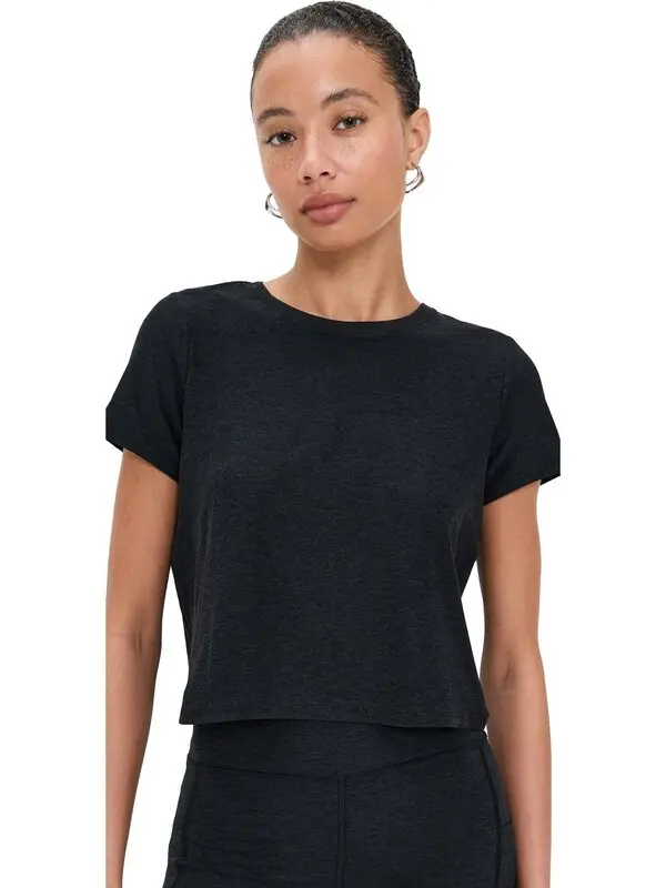 Beyond Yoga Featherweight Supreme Cropped Tee - Darkest Night