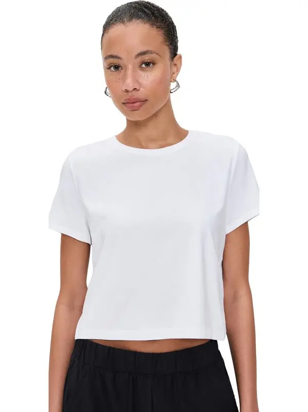 Beyond Yoga Featherweight Supreme Cropped Tee - White