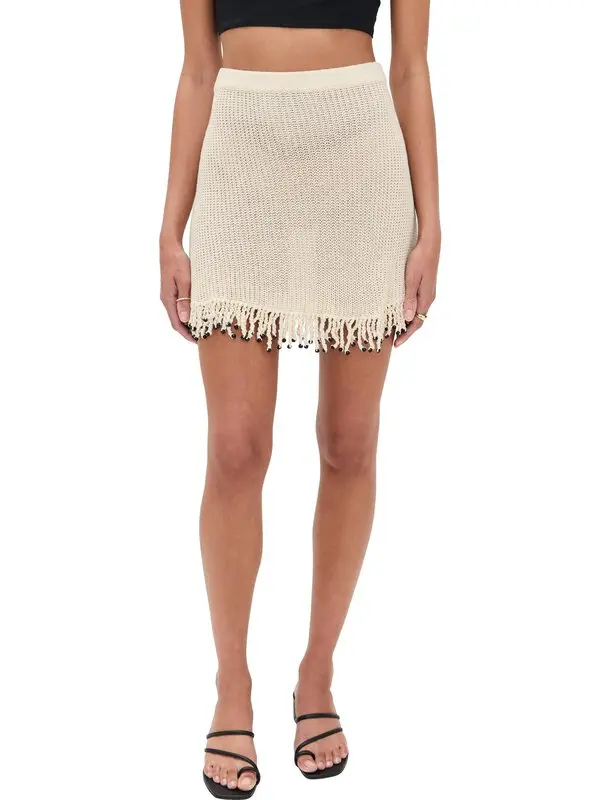 VRG GRL Coco Knit Mini Skirt - Natural