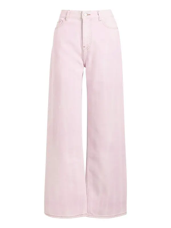 GANNI Washed Izey Wide-leg Jeans - Pink