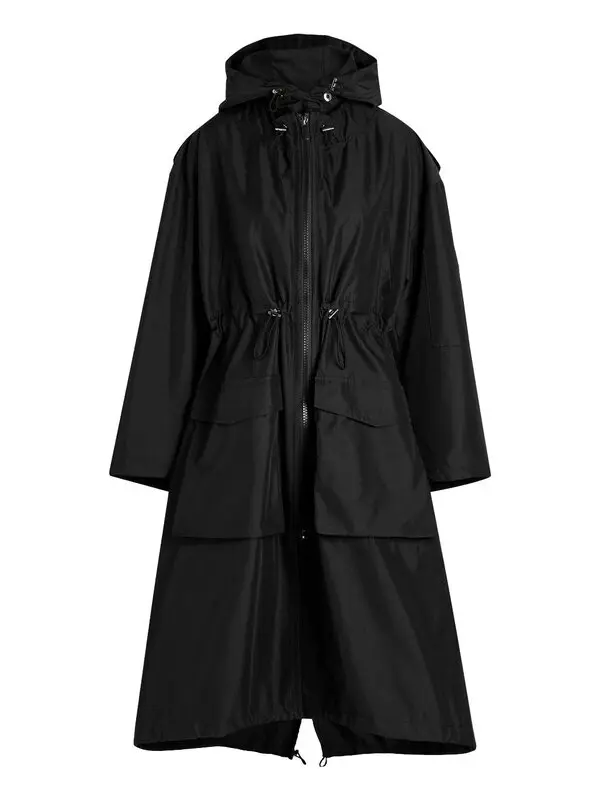 High Polonaise Hooded Cotton-blend Parka - Black