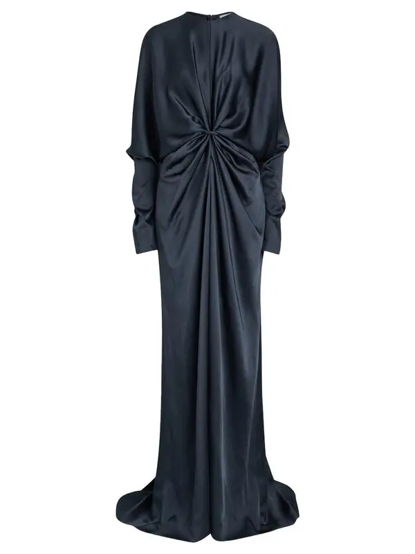 Stella McCartney Twist Satin Maxi Gown - Black