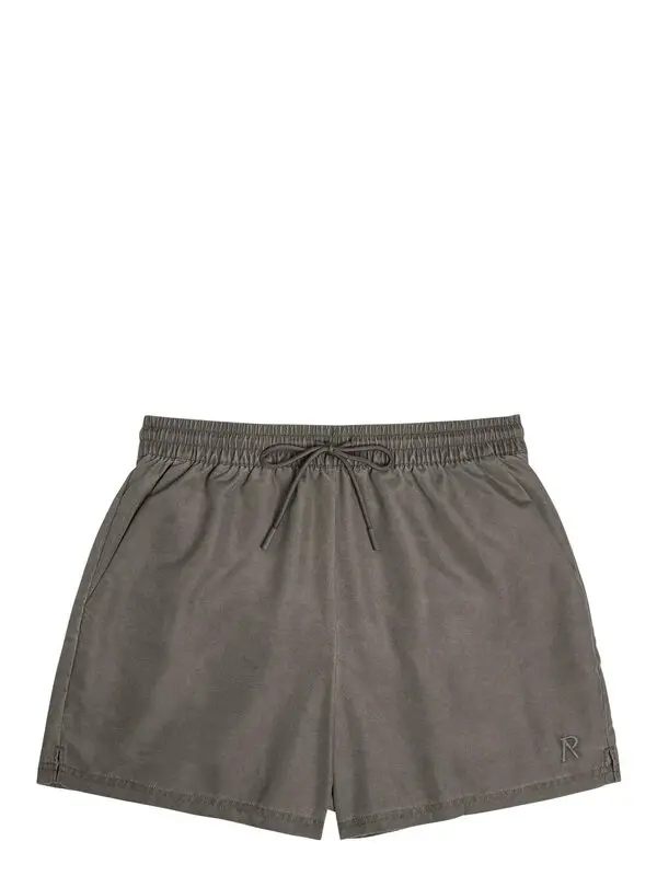 REPRESENT Logo-embroidered Swim Shorts - Charcoal