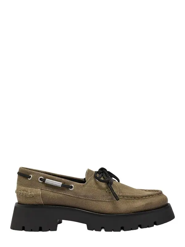 Alexander Wang Carson 50 Waxed Suede Boat Shoes - Beige