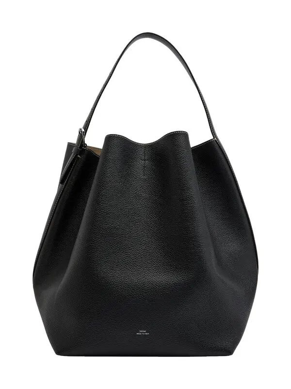 TOTEME Grained Leather Tote Bag - Black
