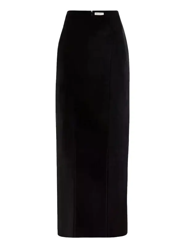 Nina Ricci Velvet Slit Maxi Skirt - Black