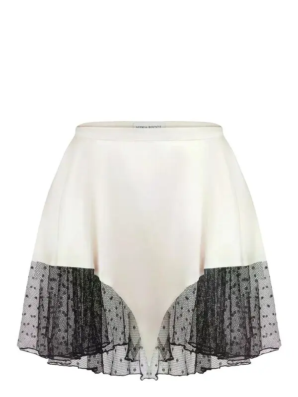Nina Ricci Satin Lace-trimmed Mini Skirt - Neutrals