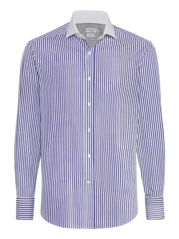 Brunello Cucinelli Striped Shirt - Blue