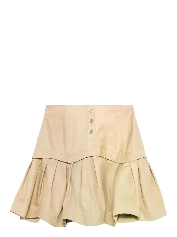 Sandro Flared Hem Cotton Skirt - Neutrals