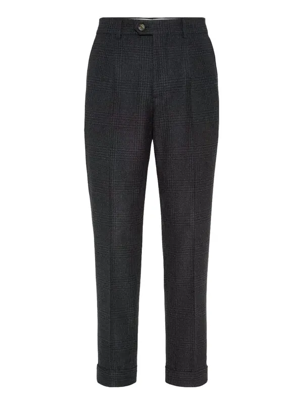 Brunello Cucinelli Virgin Wool-blend Straight-leg Trousers - Black