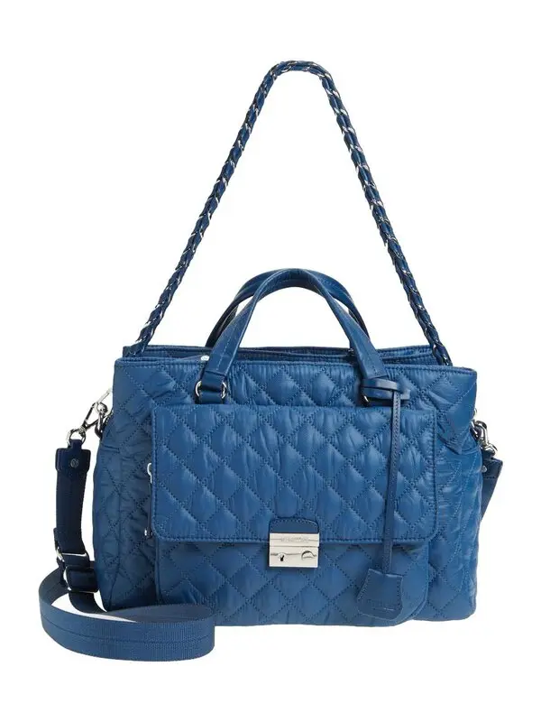 Mz Wallace Crosby Lock Quilted Nylon Satchel - French Blue