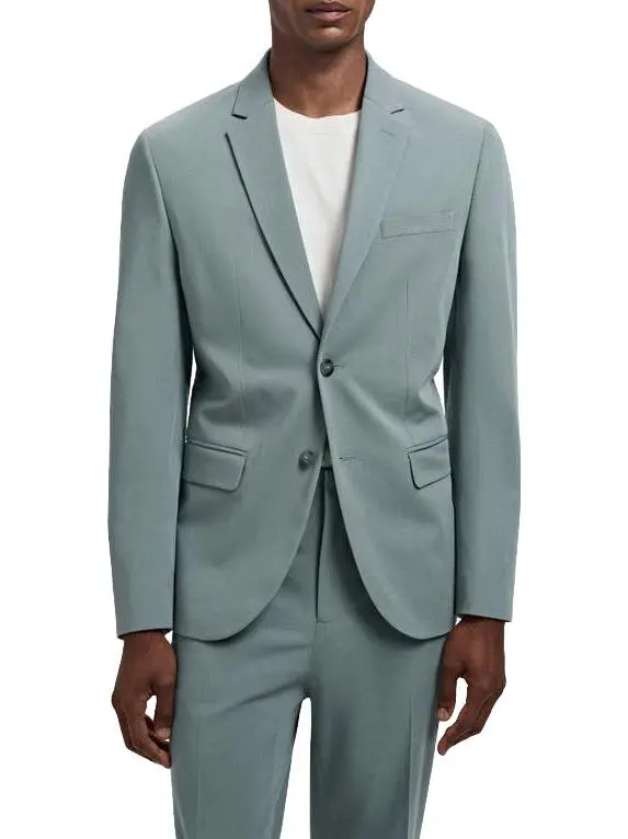 Mango Slim Fit Suit Jacket - Aqua Green