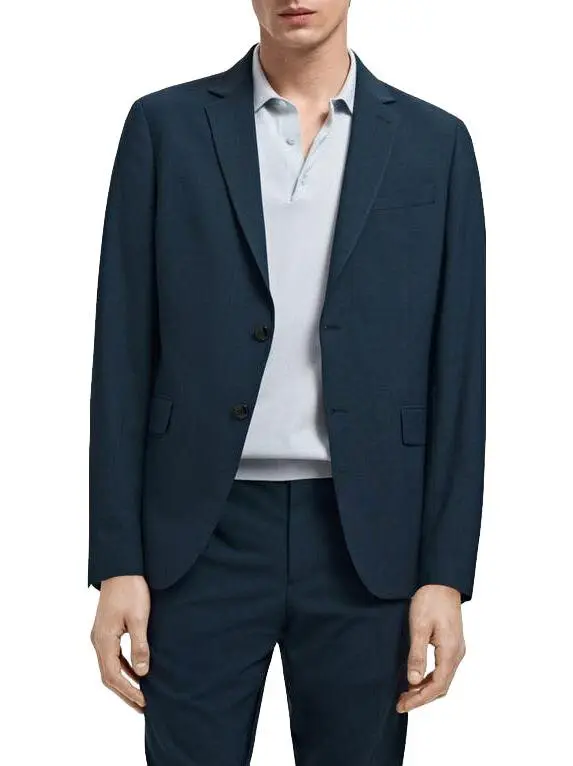 Mango Slim Fit Suit Jacket - Indigo Blue