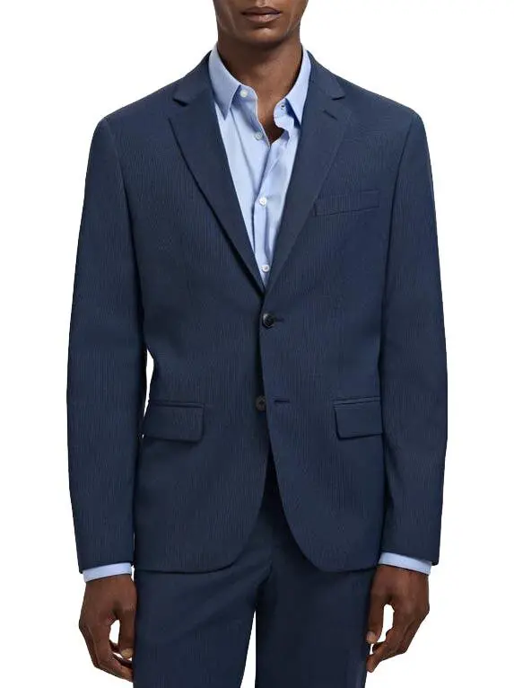 Mango Slim Fit Suit Jacket - Ink Blue