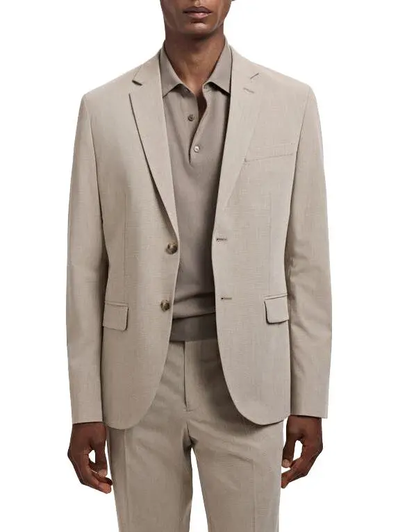 Mango Slim Fit Suit Jacket - Sand